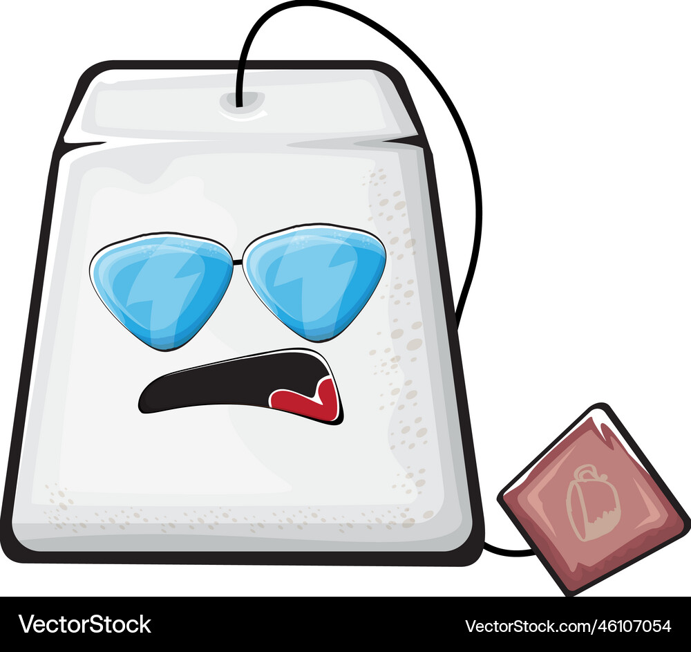 Cartoon tea bag characters isolated on white Vector Image