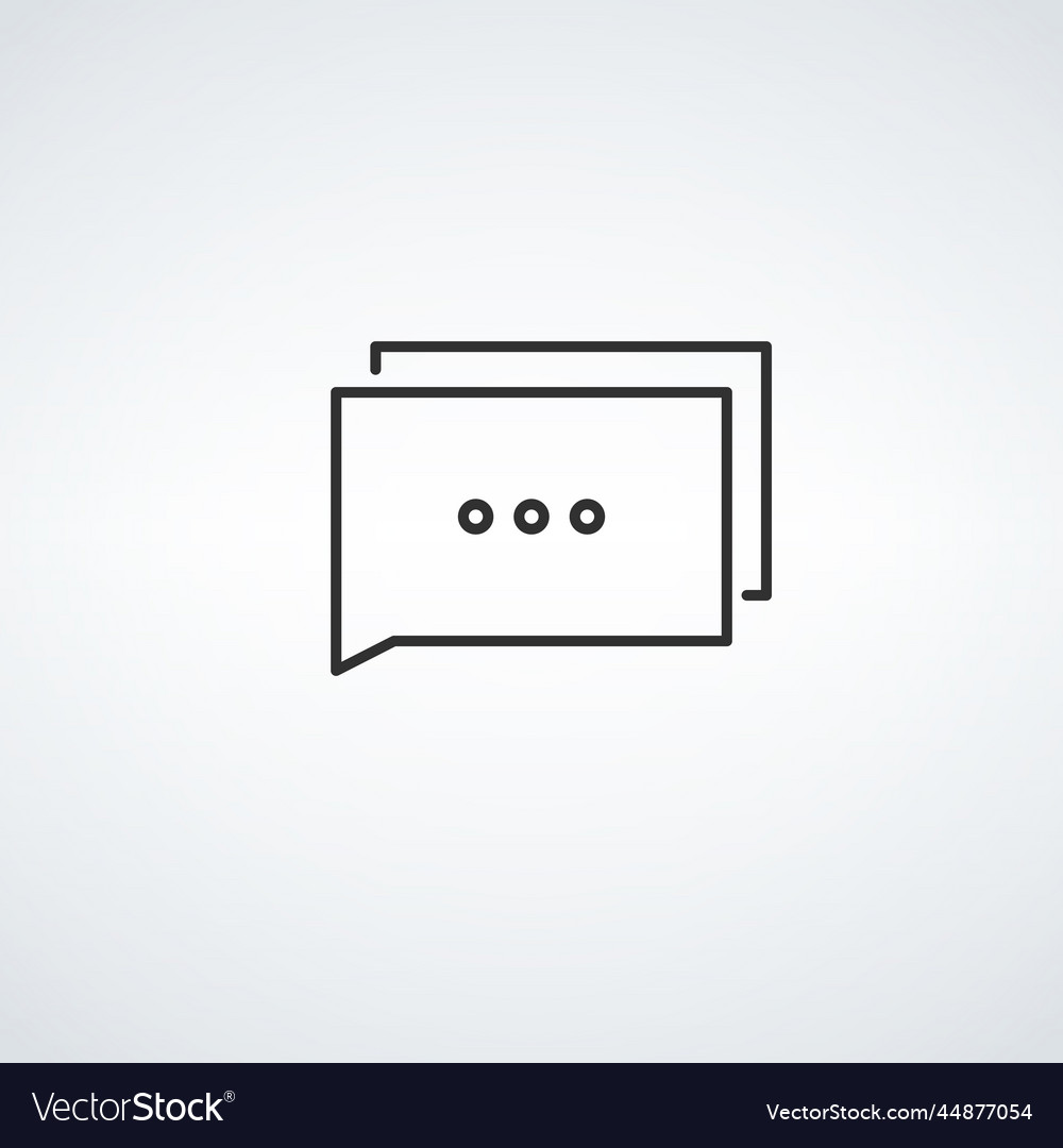 Communication Icon Two Linear Chat Bubbles Vector Image