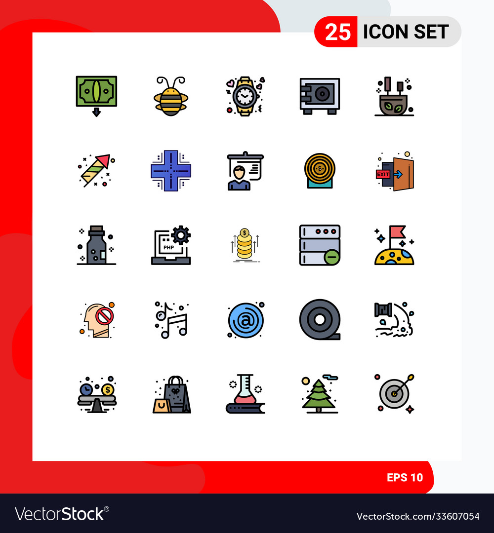 Stock icon pack 25 line signs and symbols Vector Image