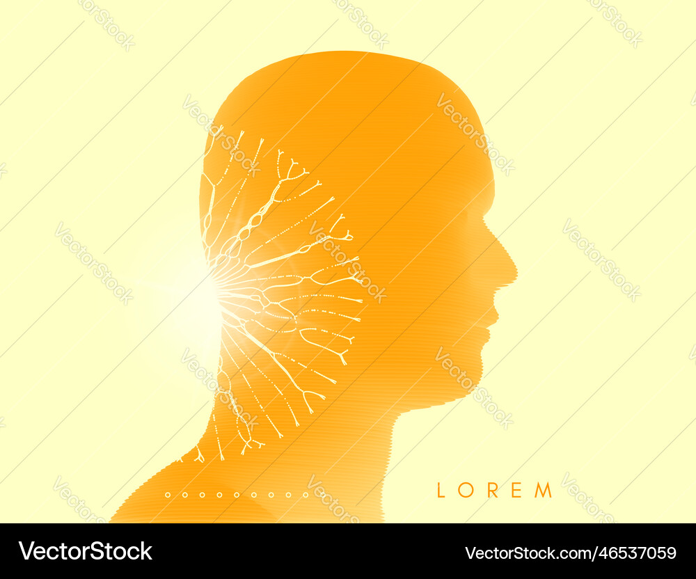 Face side view abstract human head silhouette Vector Image