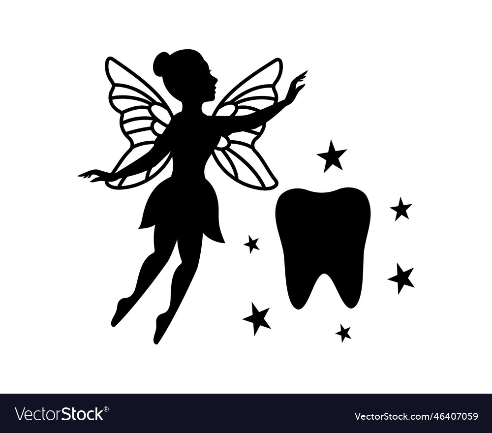 Fairy with tooth logo mythical tale character Vector Image
