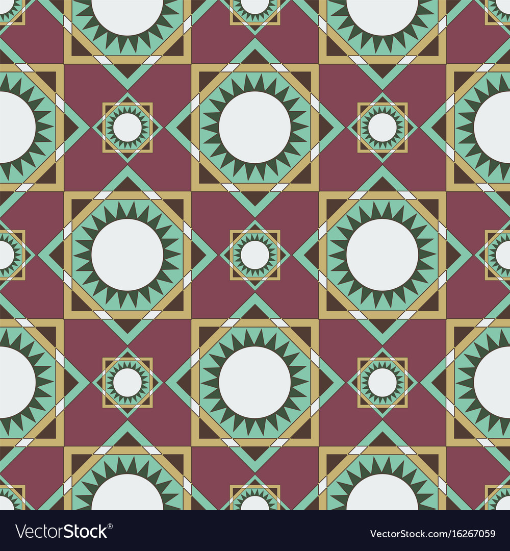 Seamless Pattern Circles Triangles And Squares Vector Image