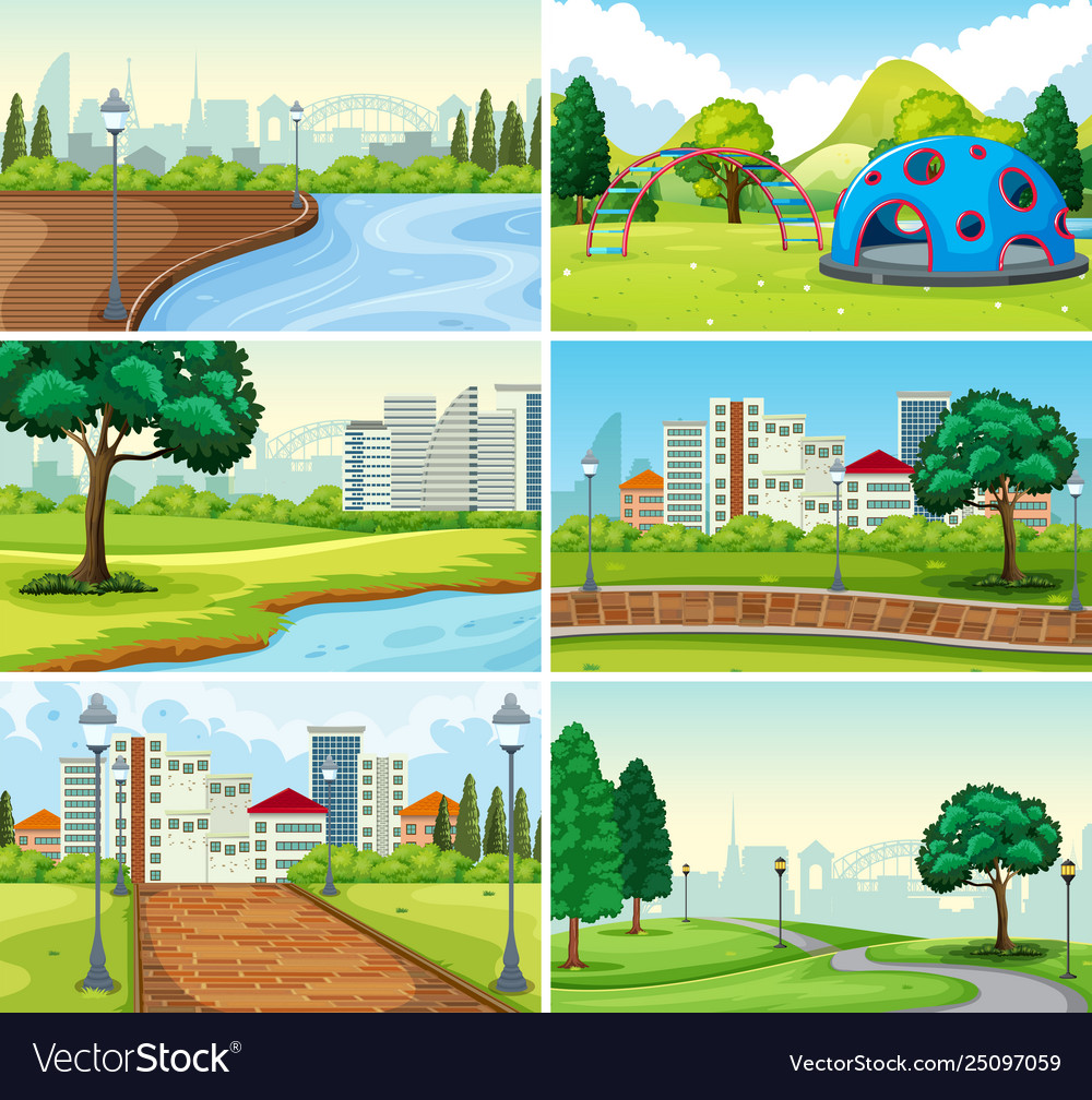 Set park background Royalty Free Vector Image - VectorStock