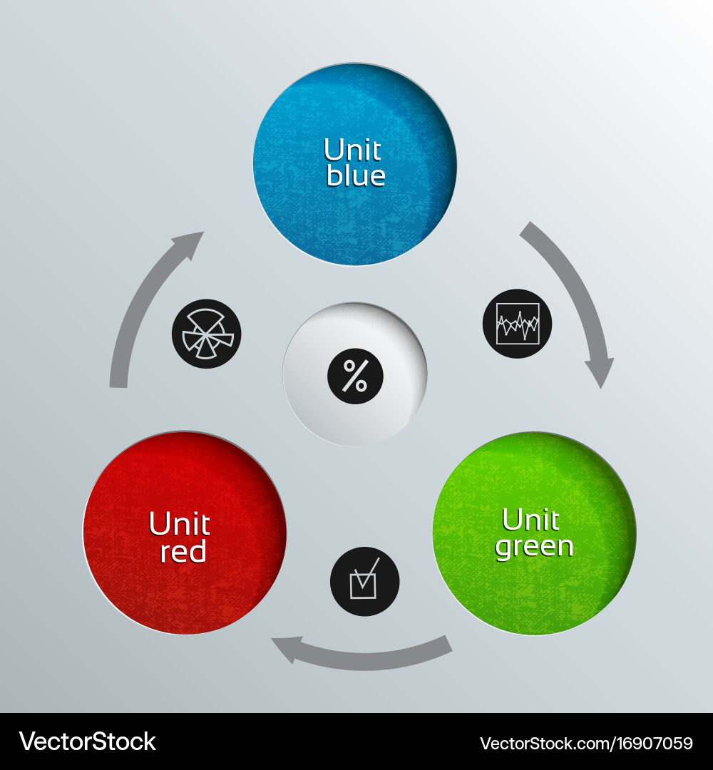 Three unit business diagramtemplate Royalty Free Vector