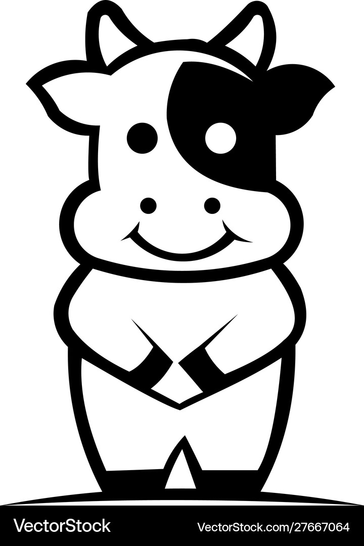 Cartoon cow logo mascot Royalty Free Vector Image