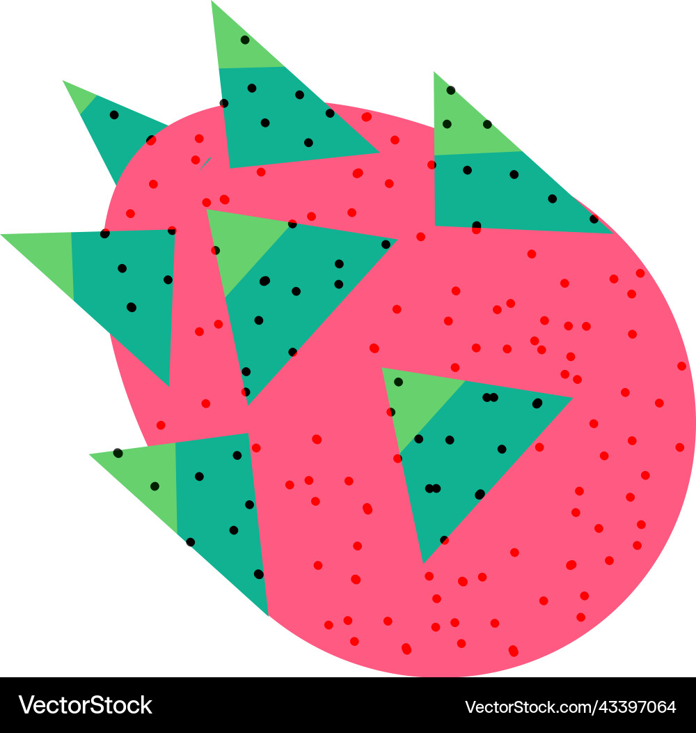 Dragon fruit pitahaya or strawberry pear piece Vector Image