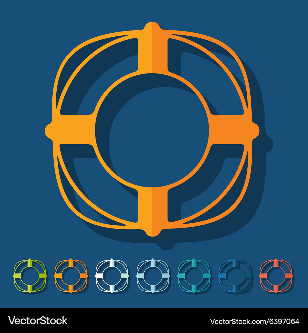 Flat design lifebuoy Royalty Free Vector Image