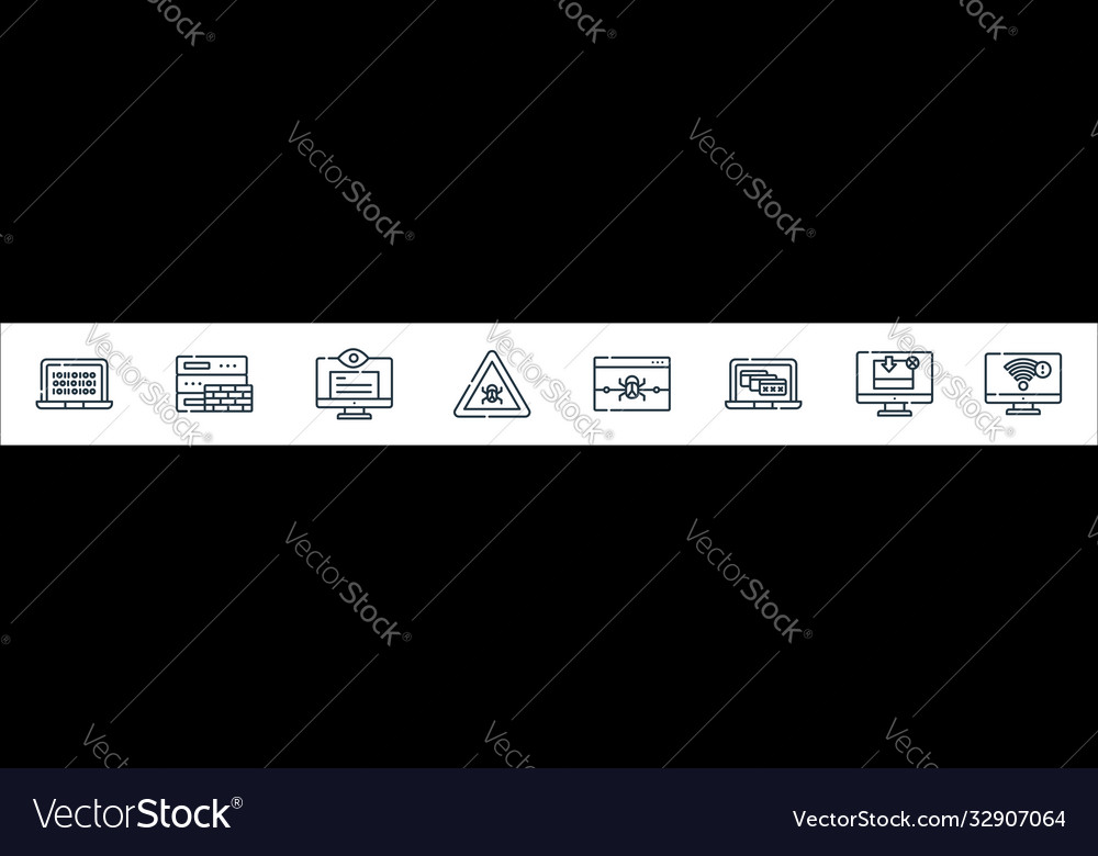 Hacker line icons linear set quality line set Vector Image