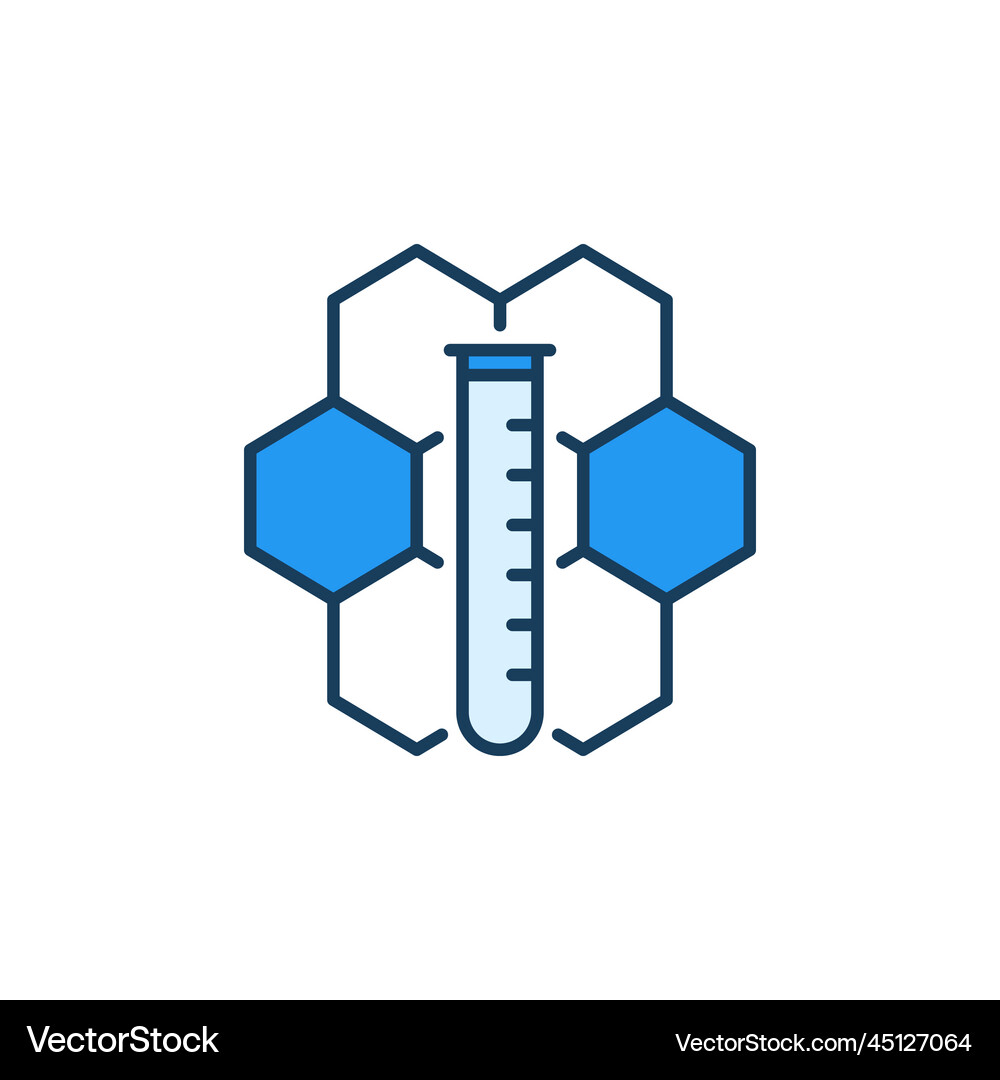 Hexagonal chemical formula and test-tube concept Vector Image
