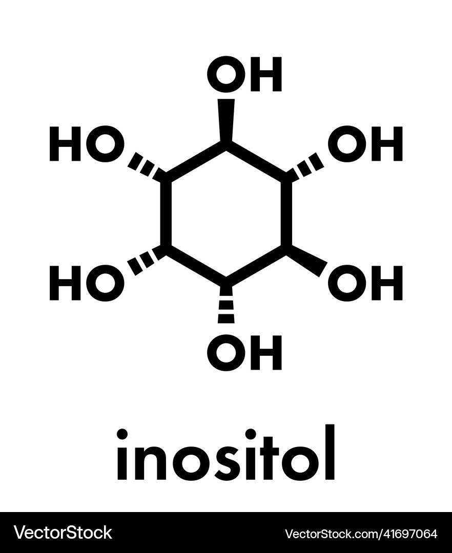 Inositol myo-inositol molecule and its Royalty Free Vector