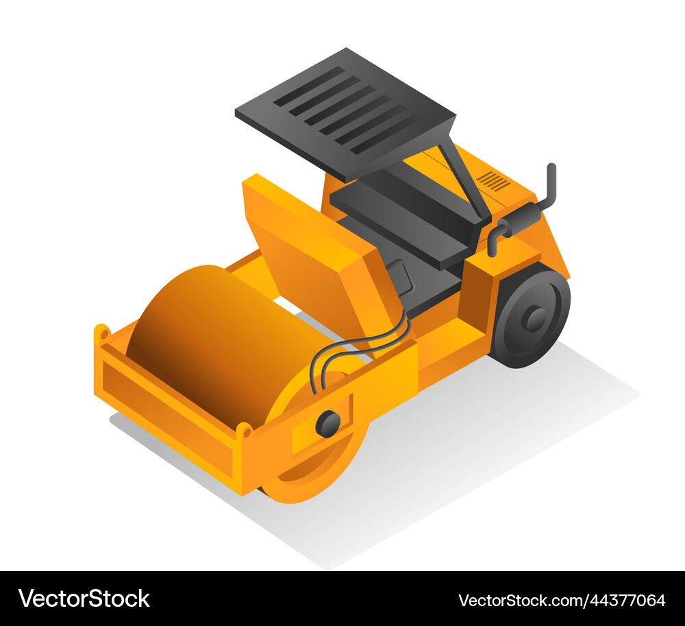 Isometric design concept vibro roller and wales Vector Image