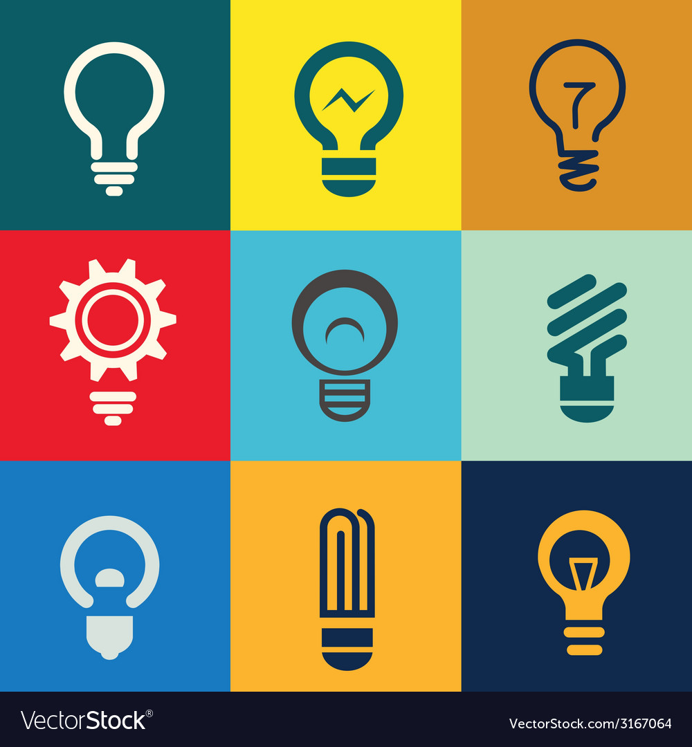 Light bulb icons set Royalty Free Vector Image