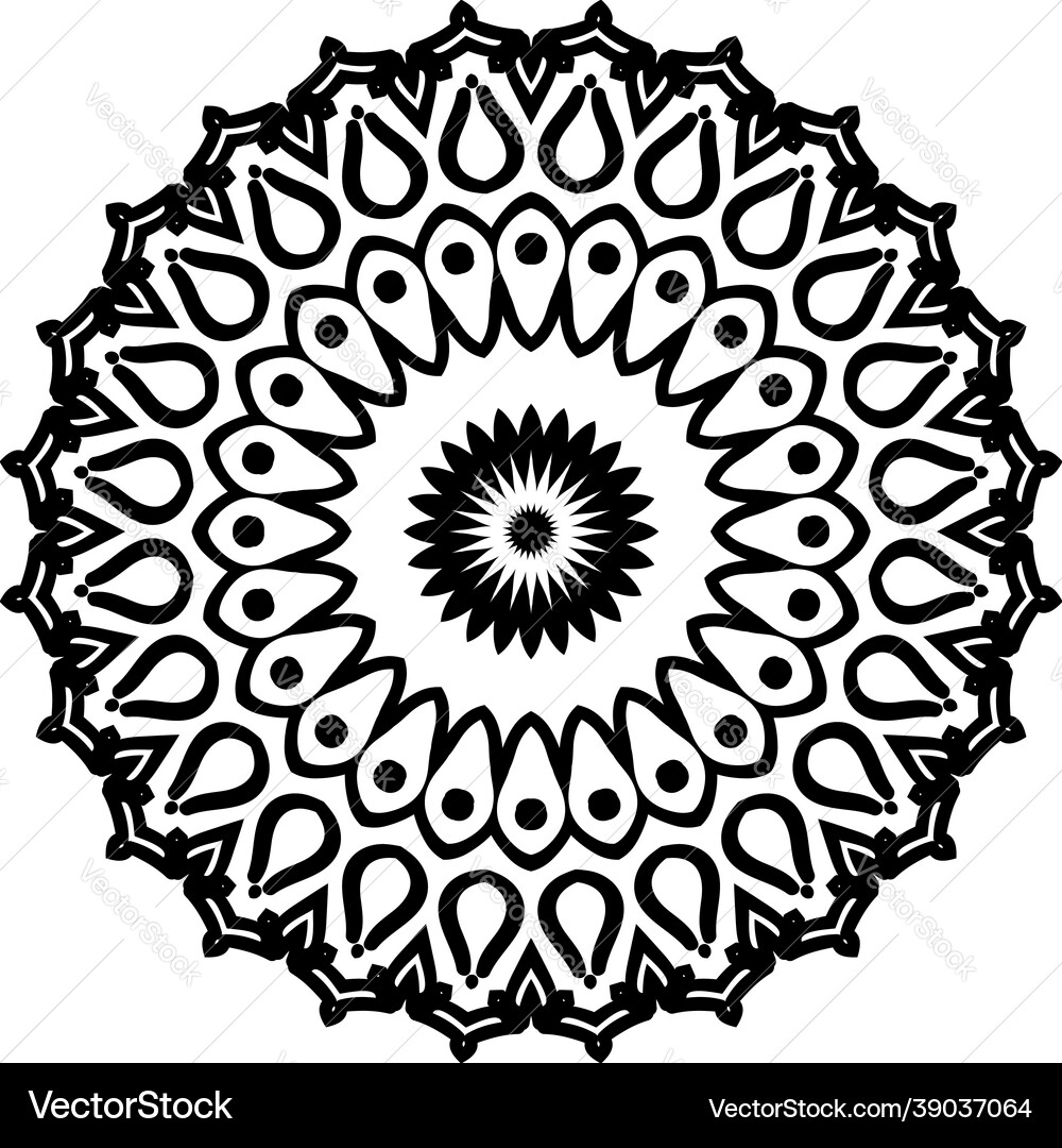 Sacred symbol ethnic pattern asia india oriental Vector Image