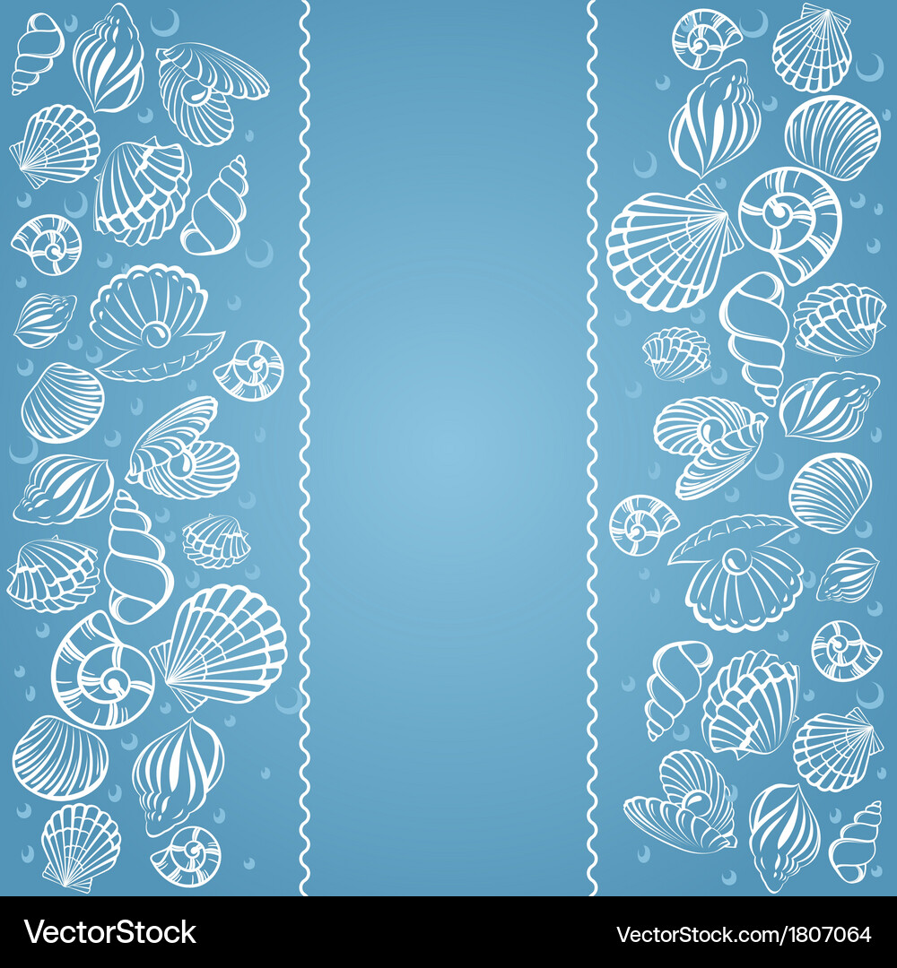 Seashell Card with Ocean Elements Royalty Free Vector Image