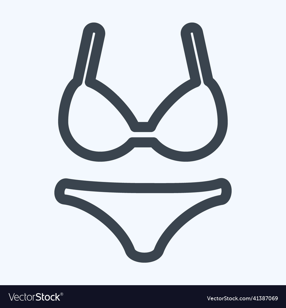 Icon Lingerie Line Stylesimple Editable Stroke Vector Image