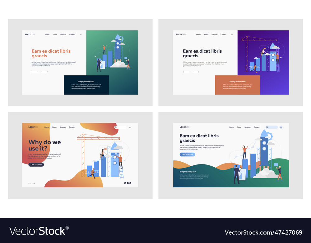 Project launch set Royalty Free Vector Image - VectorStock