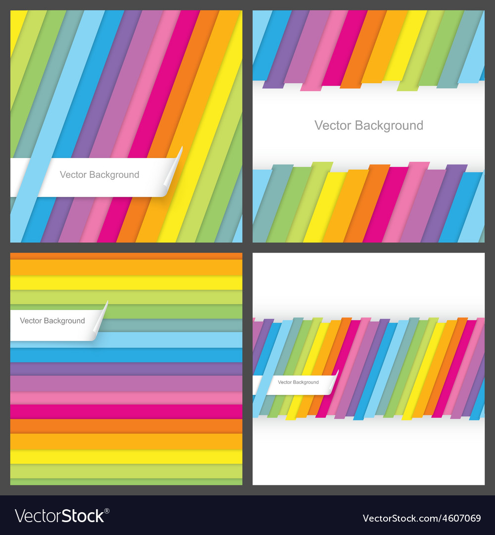 Set of colorful striped seamless backgrounds Vector Image