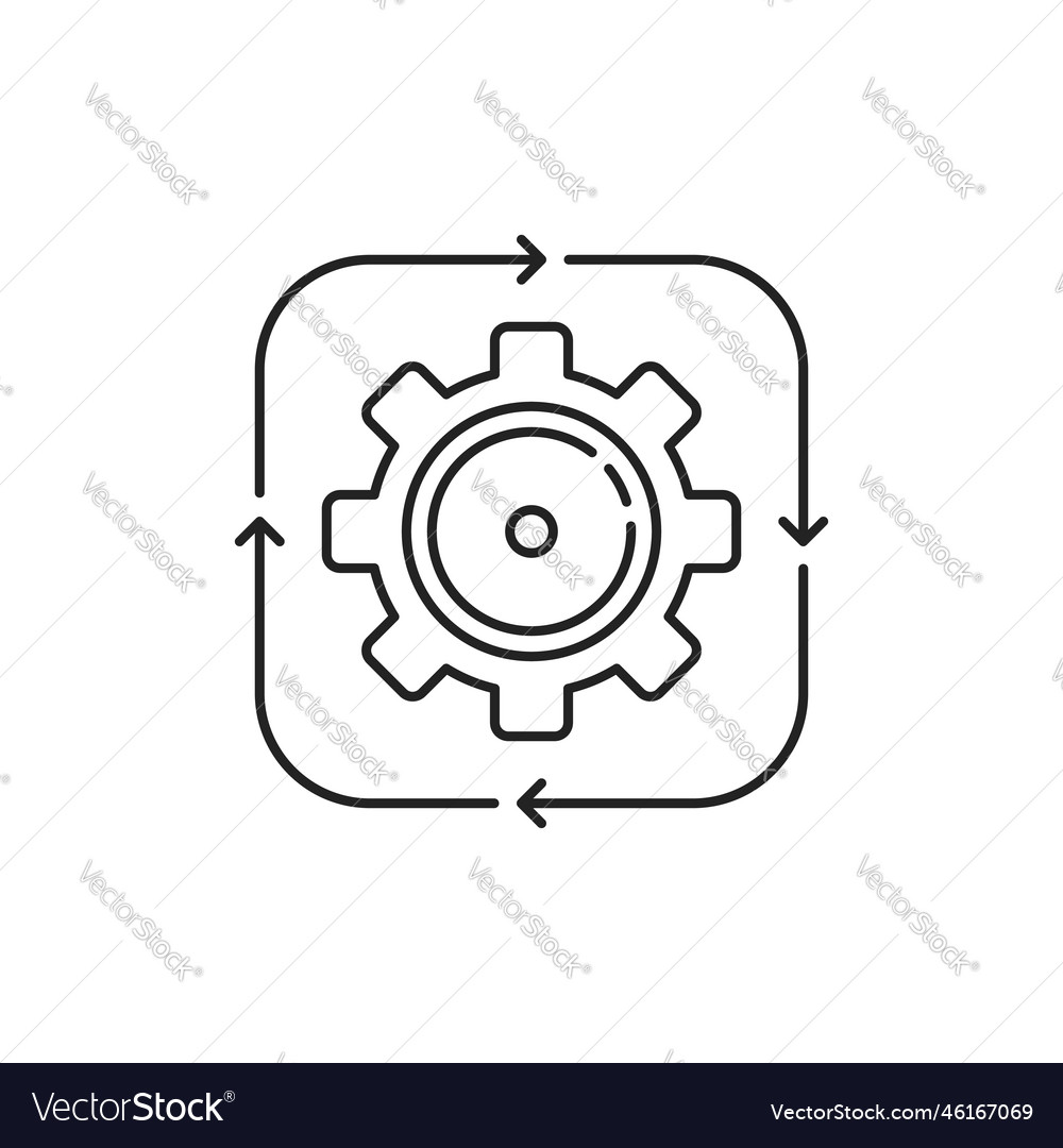 Thin line cogwheel like easy operation process Vector Image Thin line cogwheel like easy operation process Vector Image