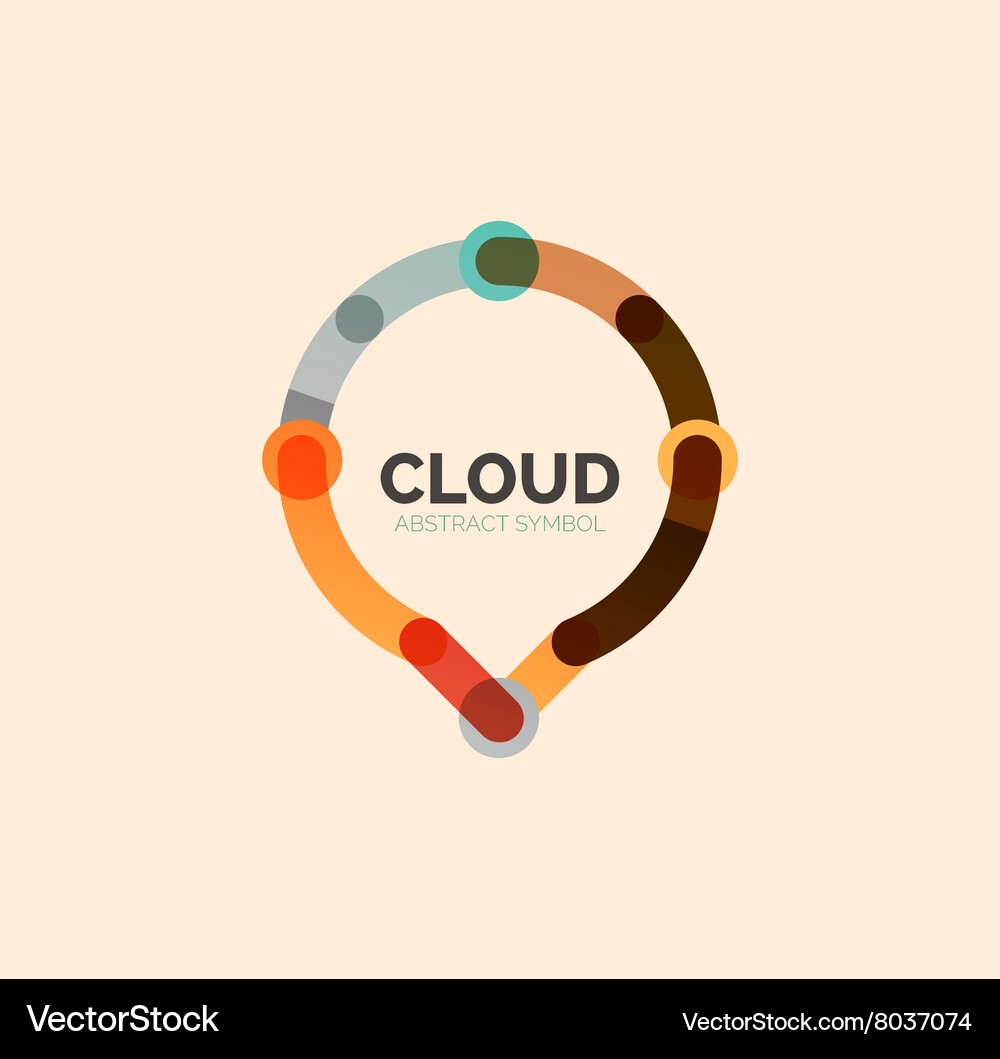 Flat linear design speech cloud logo talk bubble Vector Image