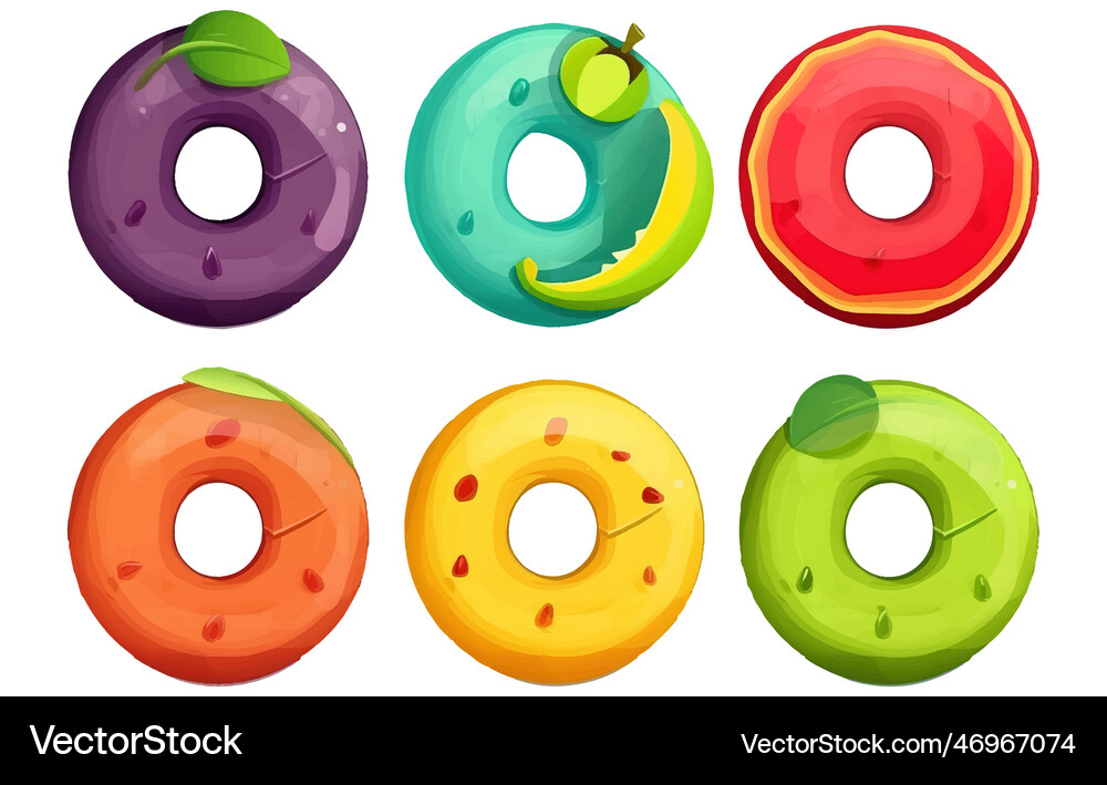 Set of swimming summer ring Royalty Free Vector Image