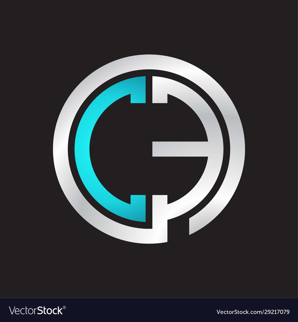 Ce initial logo linked circle monogram Royalty Free Vector