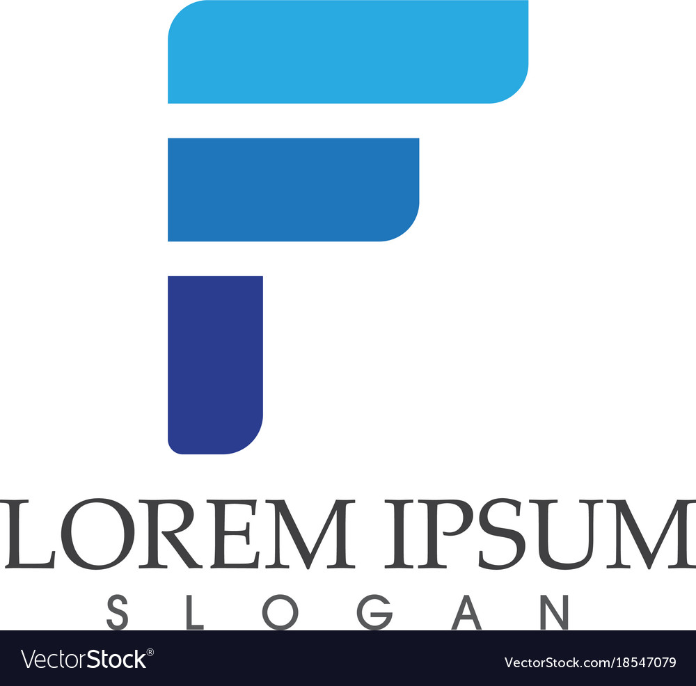 F business letter logo and symbols template icons Vector Image
