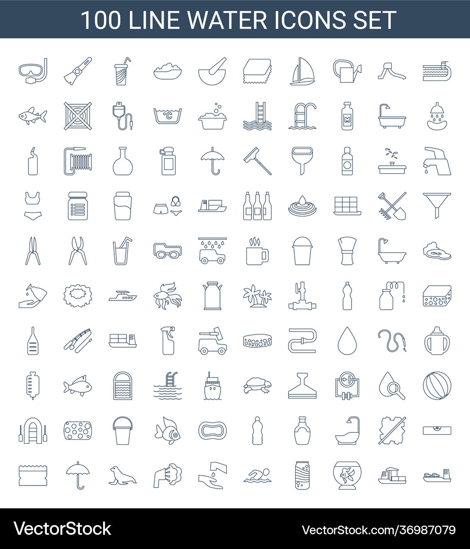 Water icons Royalty Free Vector Image - VectorStock