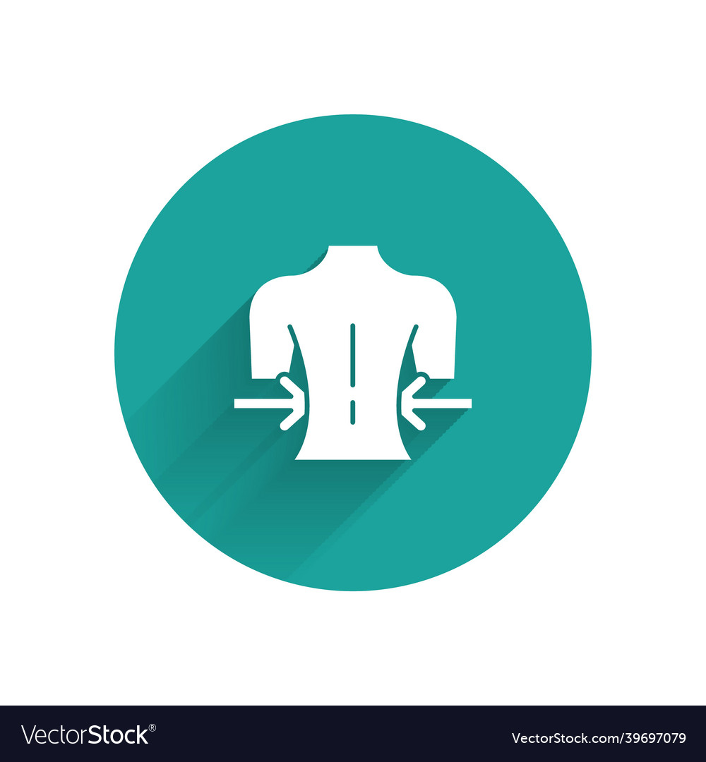 White Massage Icon Isolated With Long Shadow Vector Image