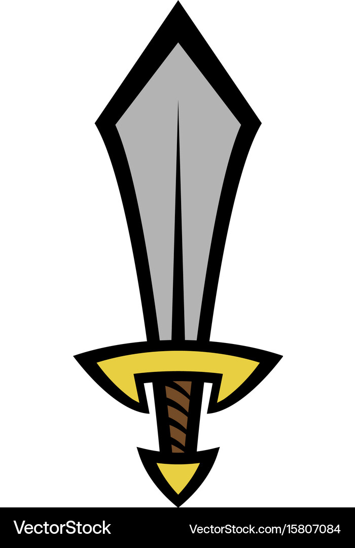 Metal sword cartoon icon Royalty Free Vector Image
