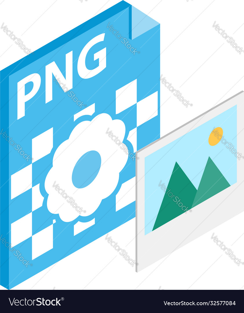 Png file icon isometric style Royalty Free Vector Image