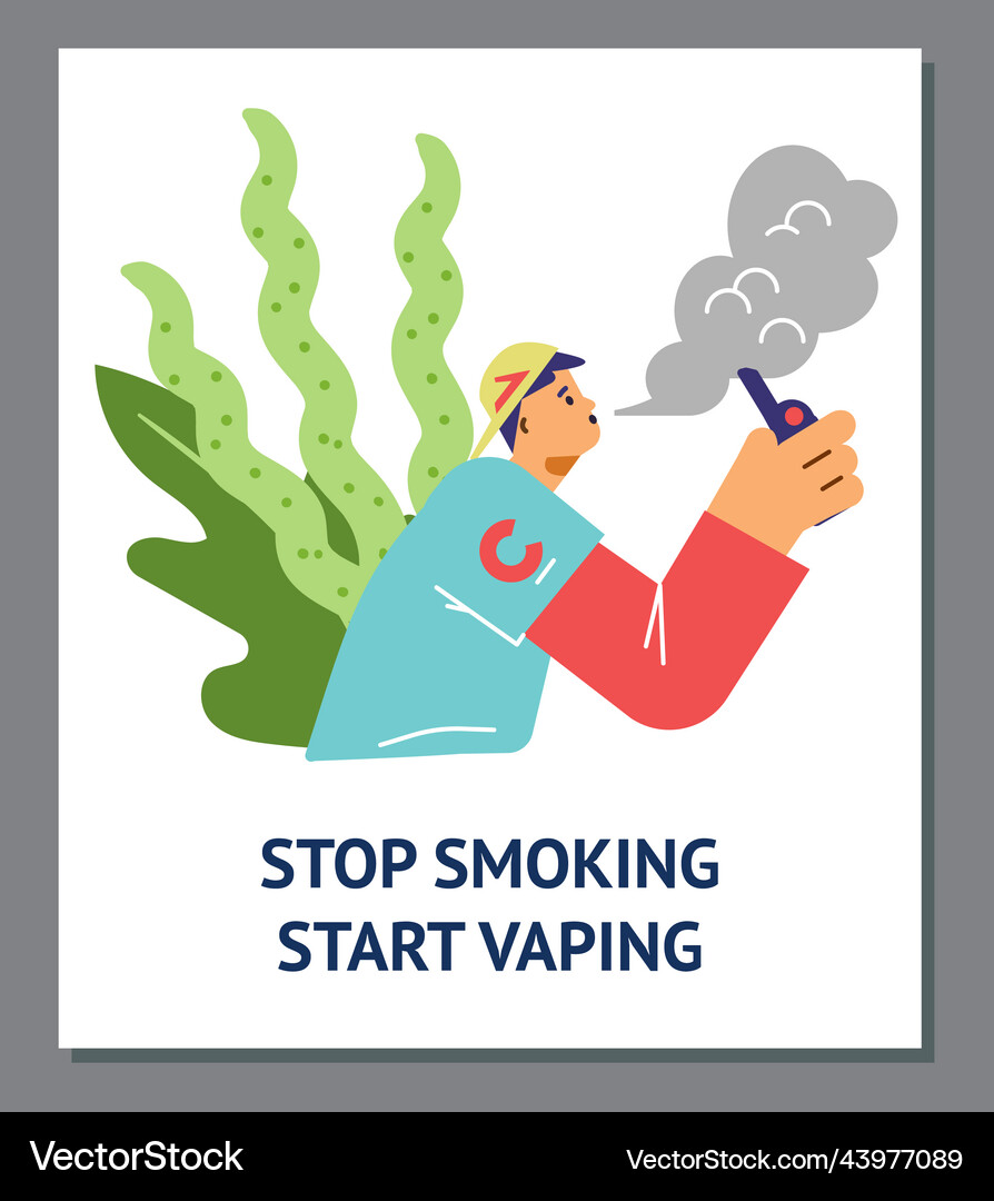 Alternative smoking or vaping banner template flat
