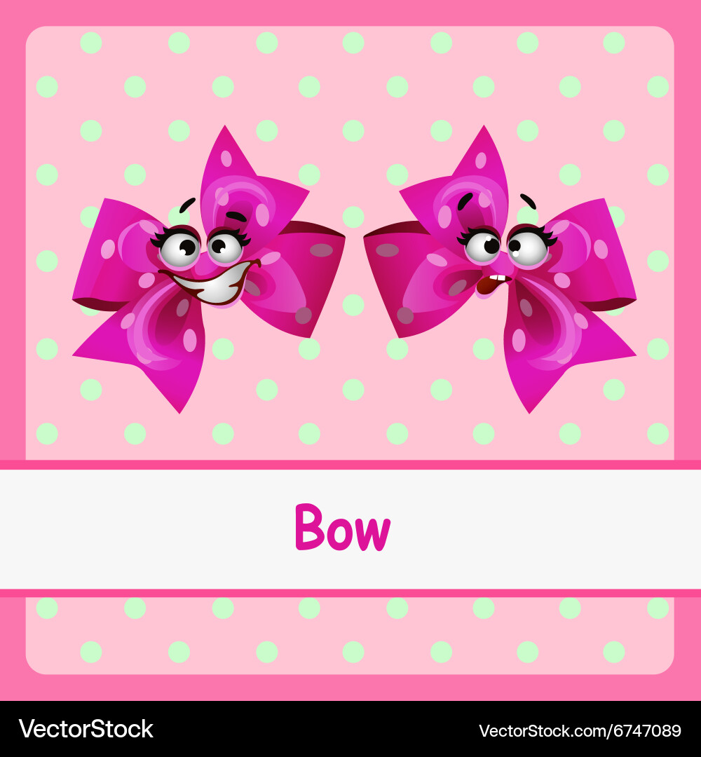 Bow funny characters on a pink background Vector Image