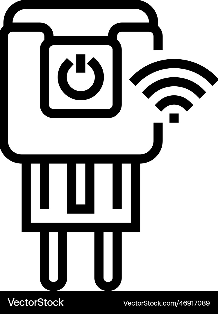 Smart plug home line icon Royalty Free Vector Image