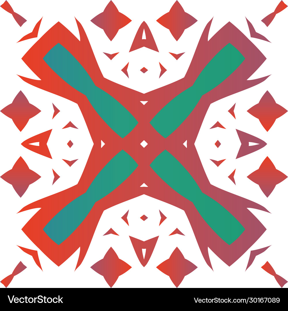 Traditional ornate motive in ceramic tile Vector Image