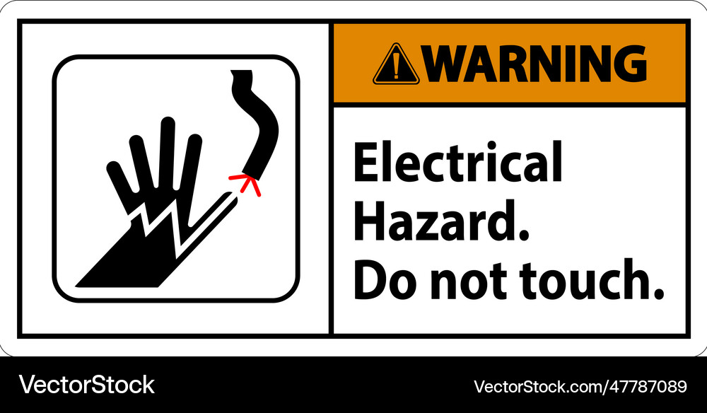 Warning sign electrical hazard do not touch Vector Image