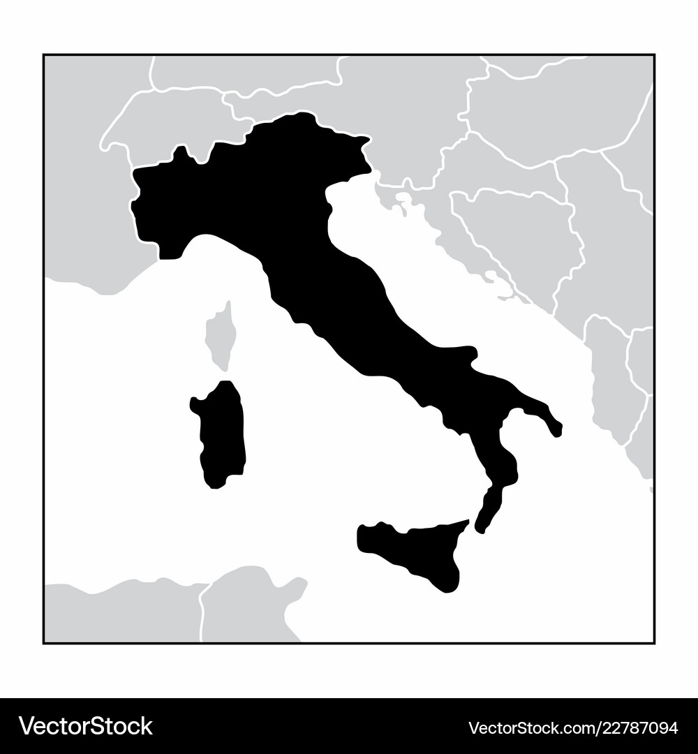Italy dark silhouette Royalty Free Vector Image