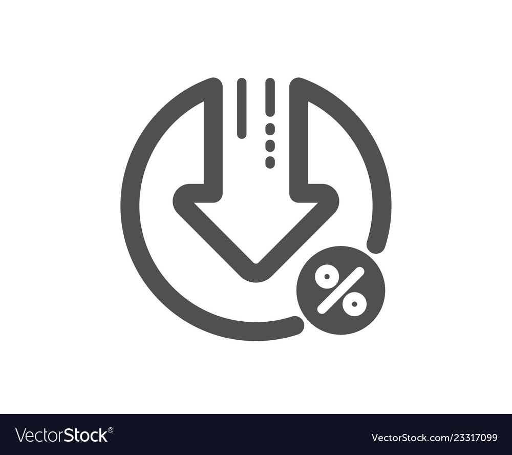 Loan percent decrease icon discount sign Vector Image