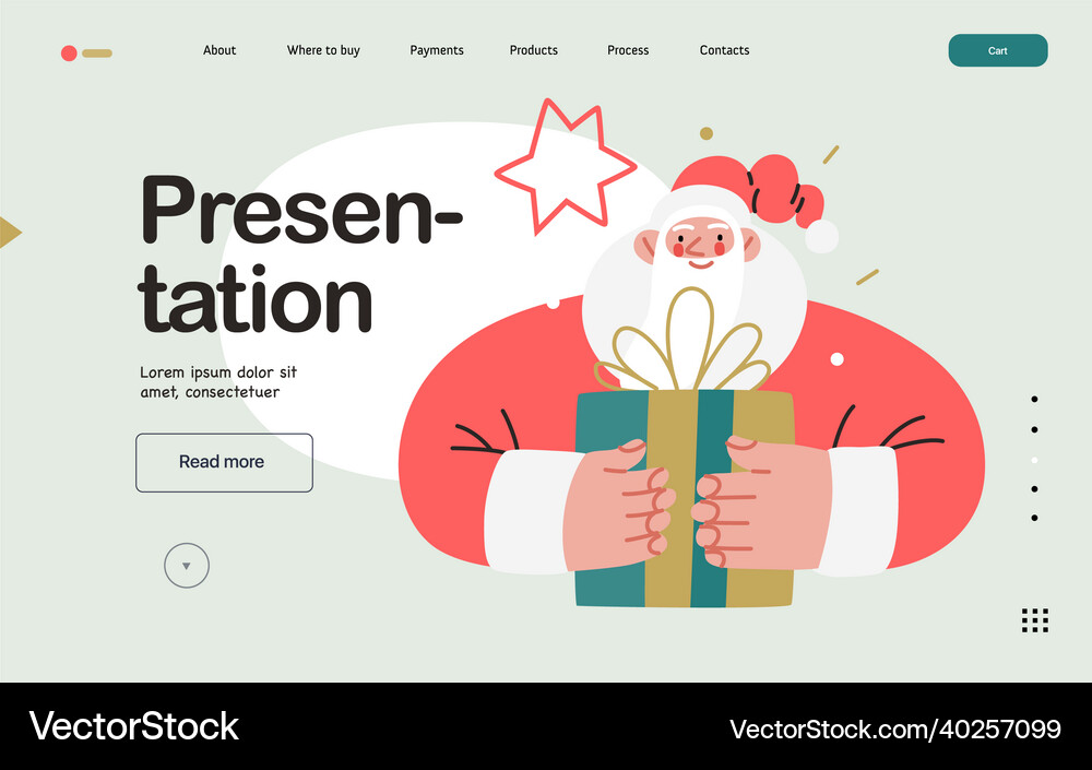 Web santa - a corporative website page template Vector Image