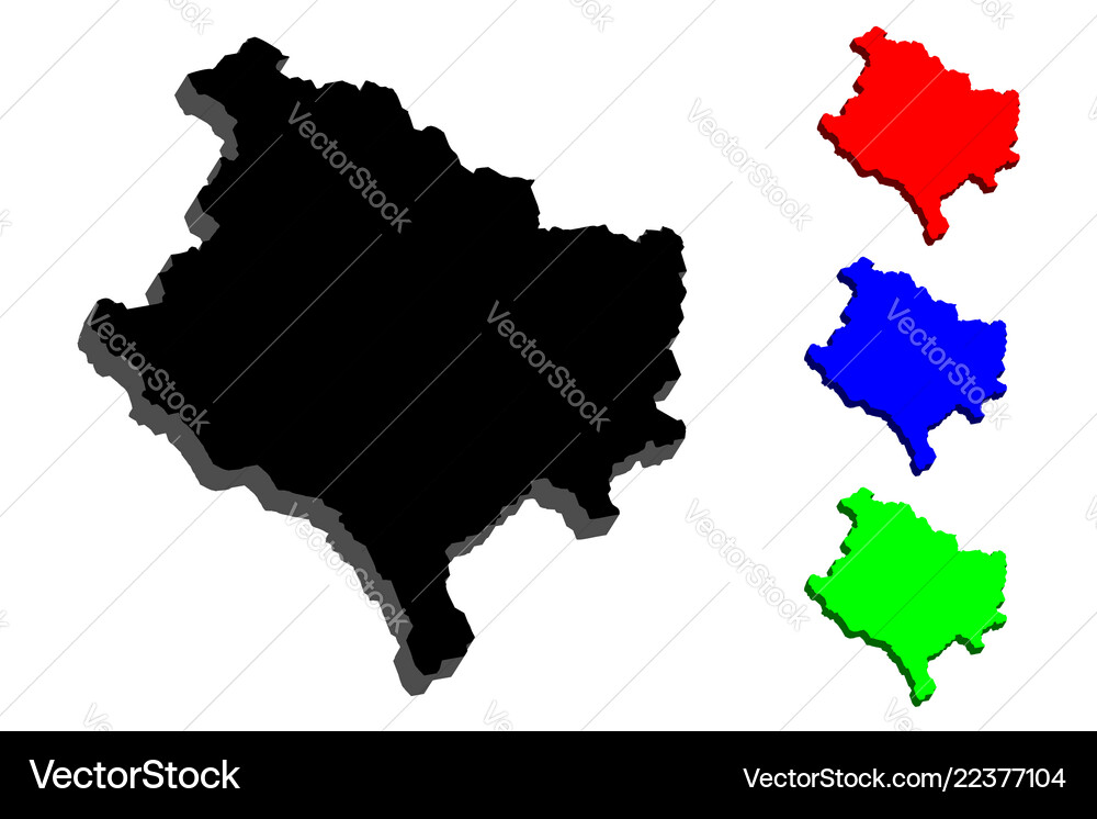 3d map of kosovo Royalty Free Vector Image - VectorStock