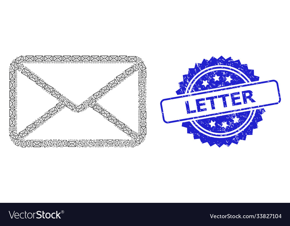 Distress letter stamp and recursion letter icon Vector Image Distress letter stamp and recursion letter icon Vector Image