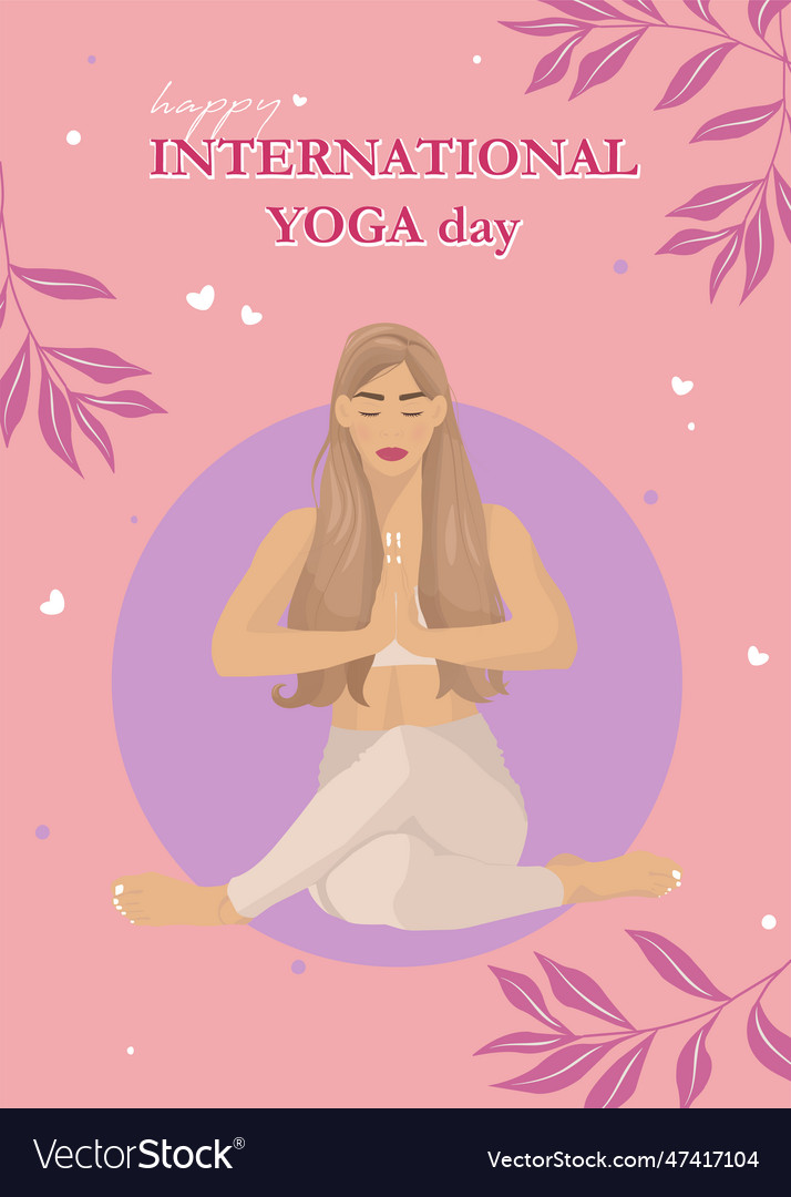 Happy international yoga day background Royalty Free Vector Happy international yoga day background Royalty Free Vector