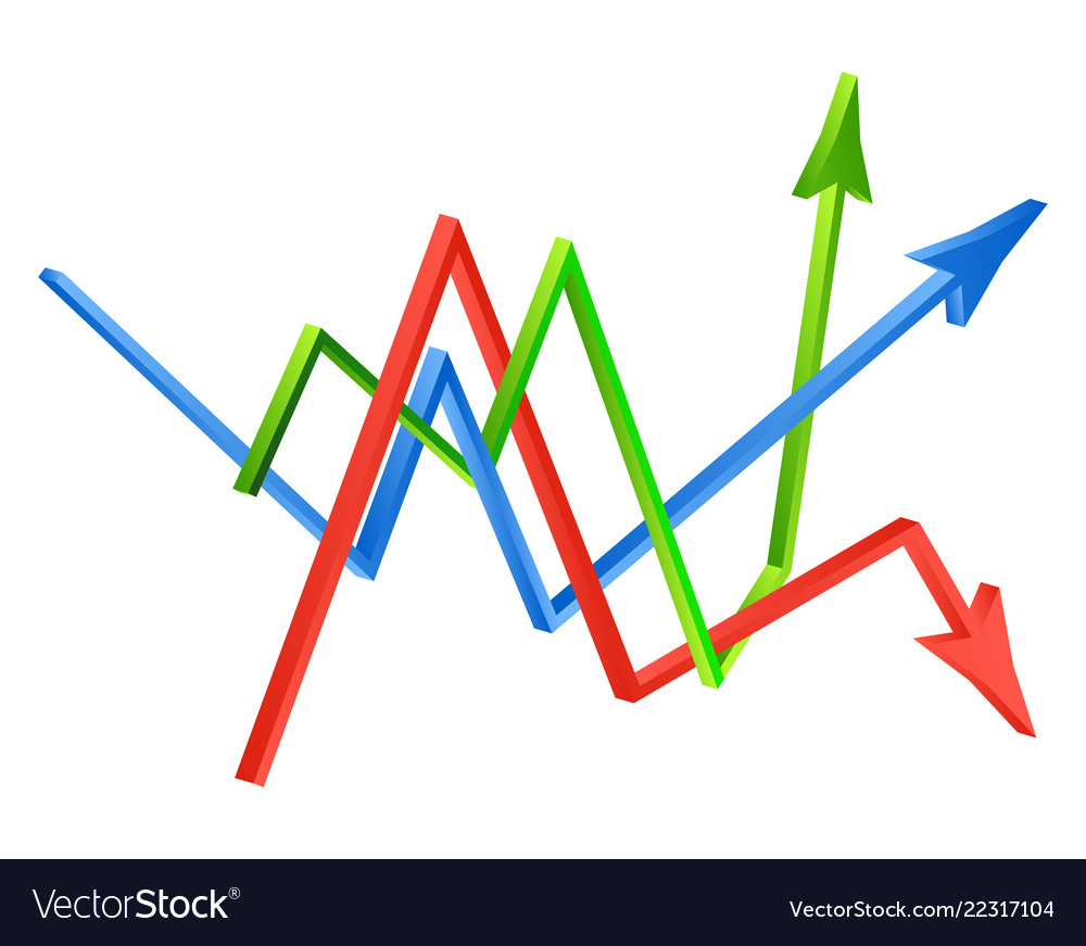 Intersecting directional arrows crossed 3d icon Vector Image Intersecting directional arrows crossed 3d icon Vector Image