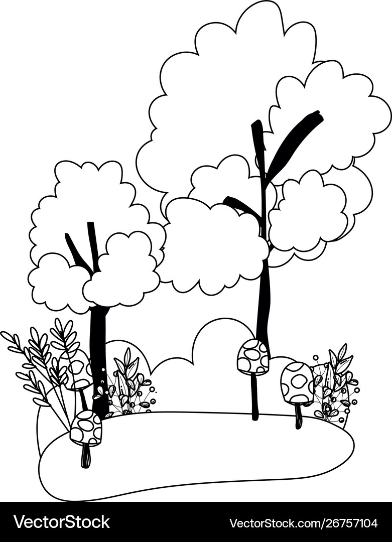 Isolated autumn season trees design Royalty Free Vector