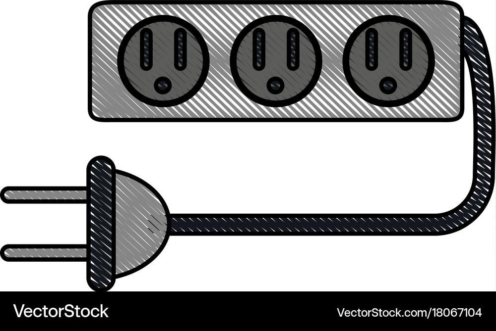 Multiple outlets with plug icon image Royalty Free Vector
