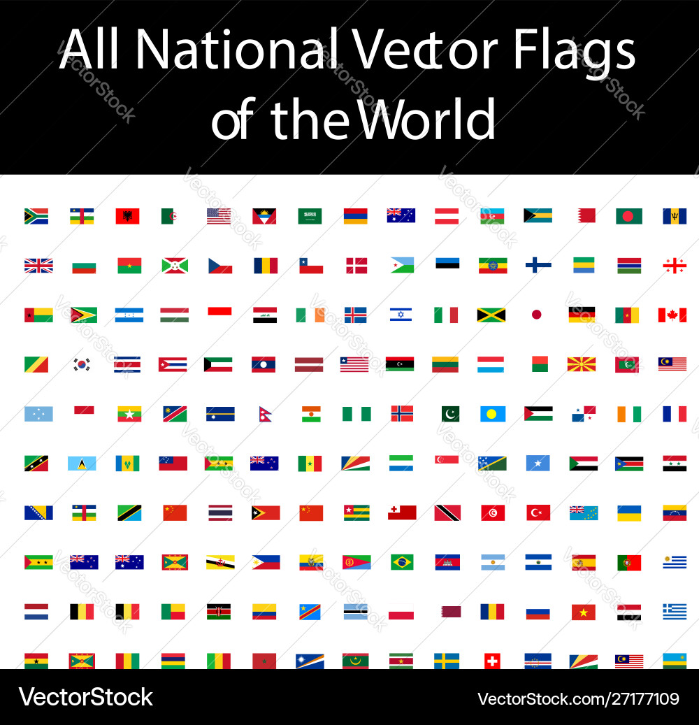 All national flags world Royalty Free Vector Image