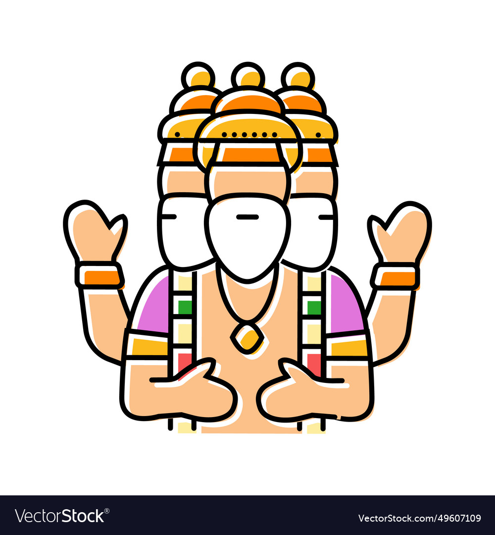 Brahma god indian color icon Royalty Free Vector Image Brahma god indian color icon Royalty Free Vector Image