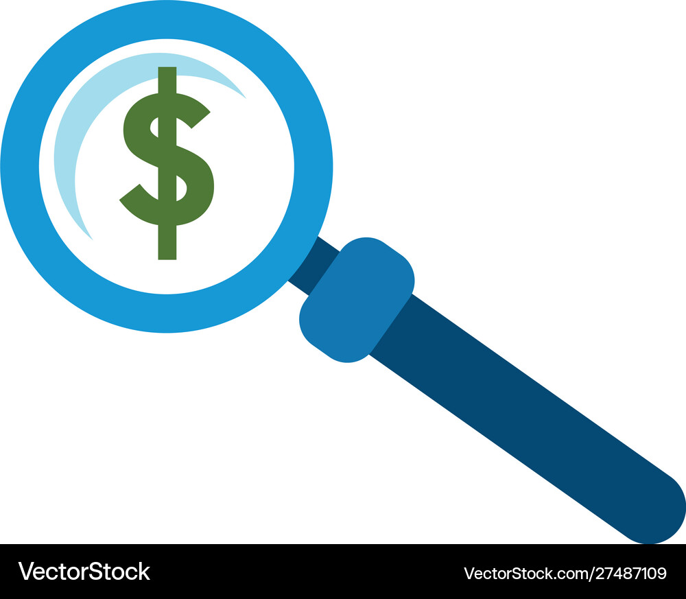Isolated lupe and money icon flat design Vector Image