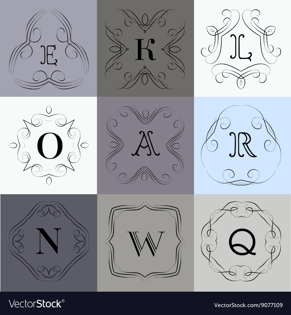 Monogram logo template Royalty Free Vector Image