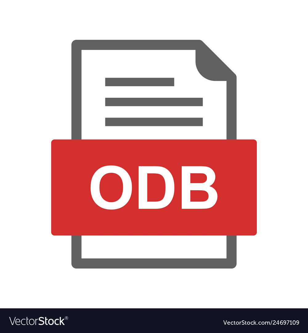 Odb file document icon Royalty Free Vector Image