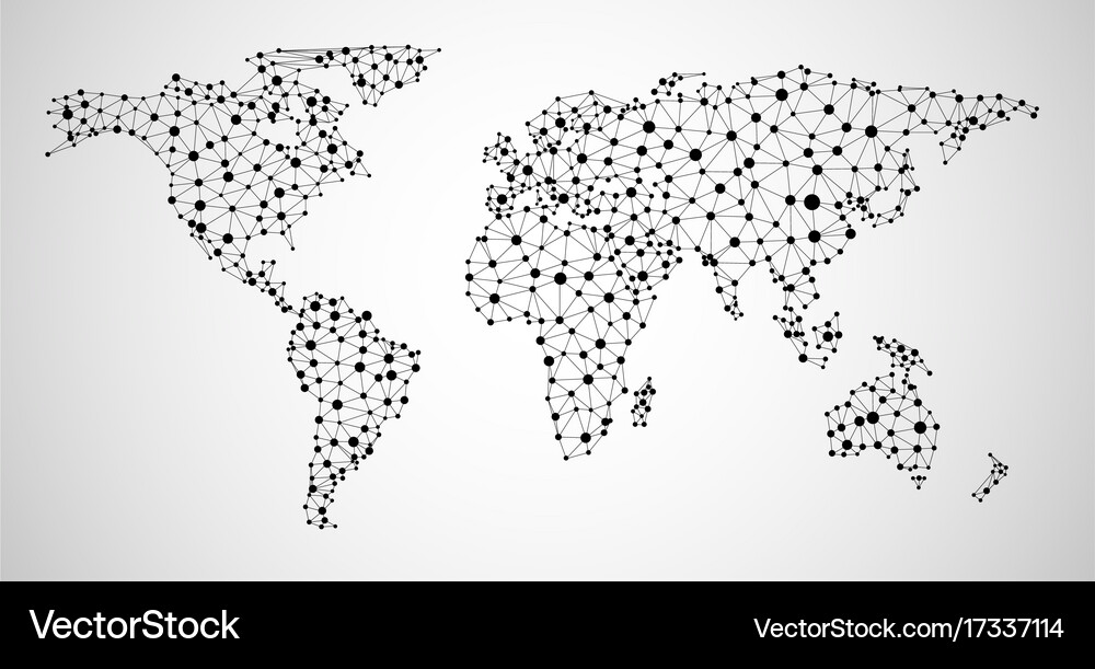 Abstract global communications world map Vector Image